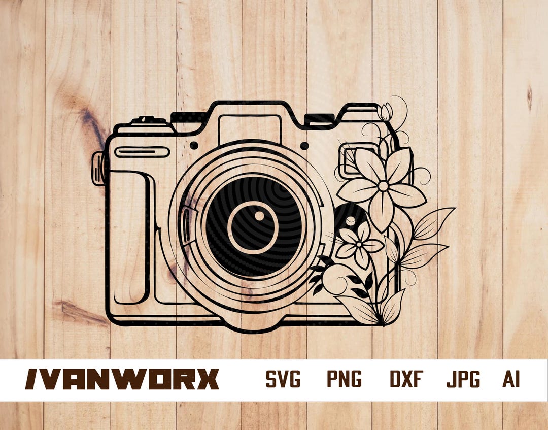 Floral Camera SVG | Camera With Flowers Svg | Flower Camera Svg ...