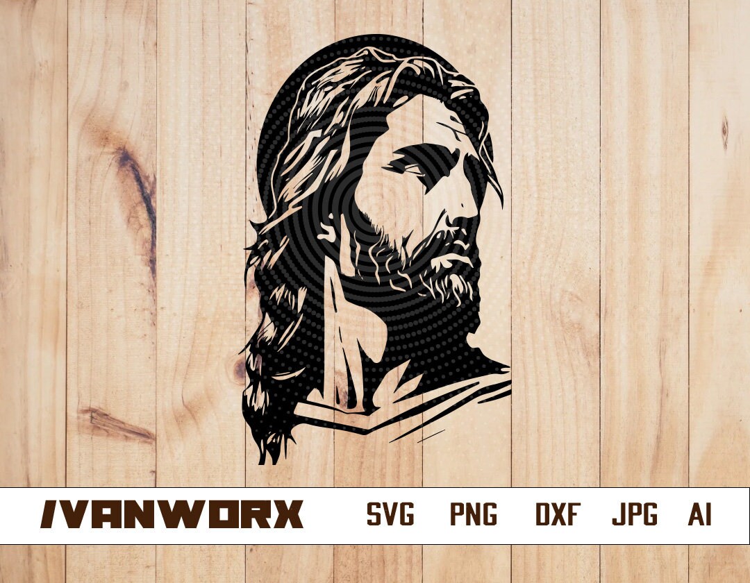Jesus Christ Svg | Jesus Portrait SVG | Jesus Face SVG | Holy Face of ...