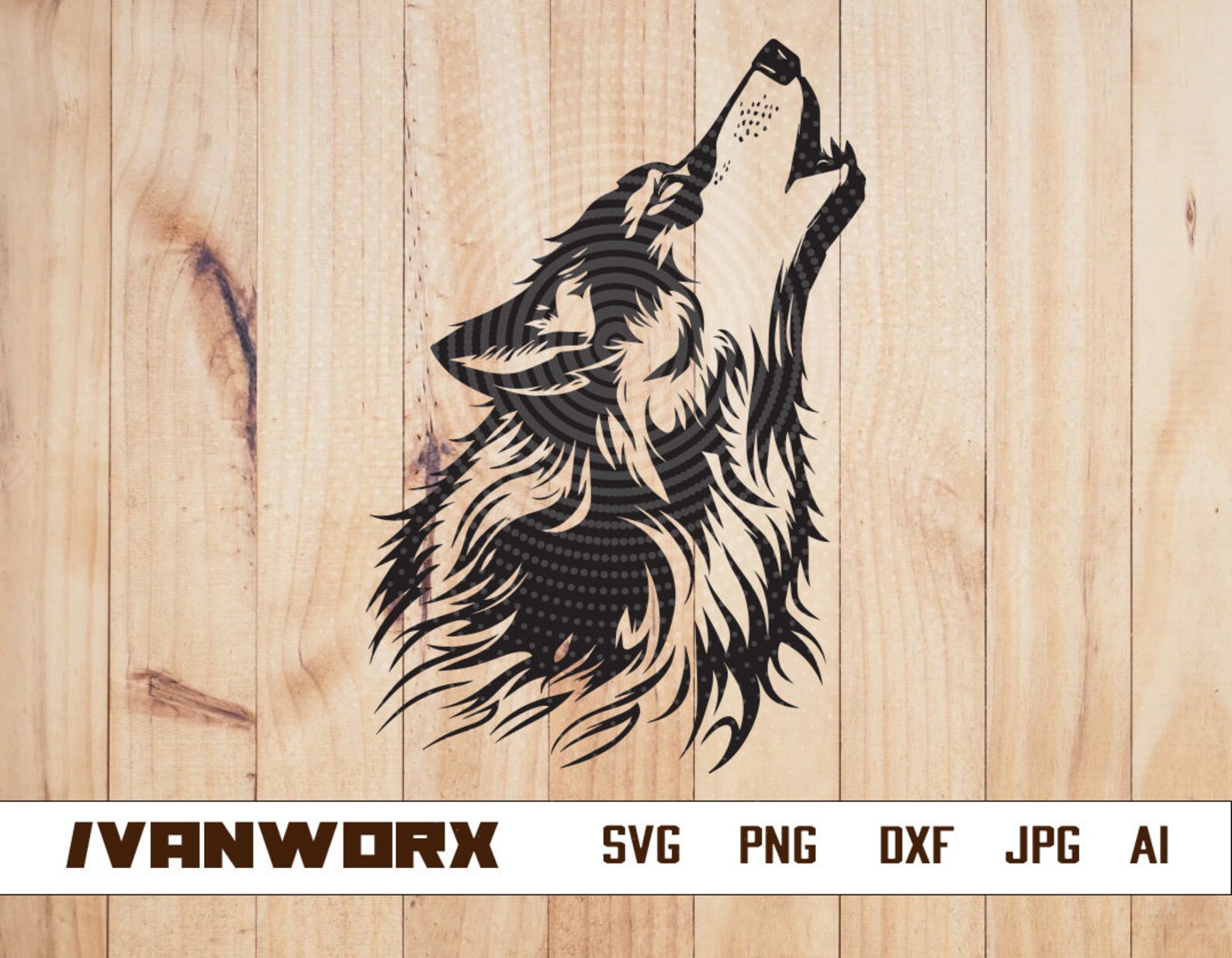 Wolf Scene Svg Wolf Clipart Howling Wolf Cut File Mountain Scene ...
