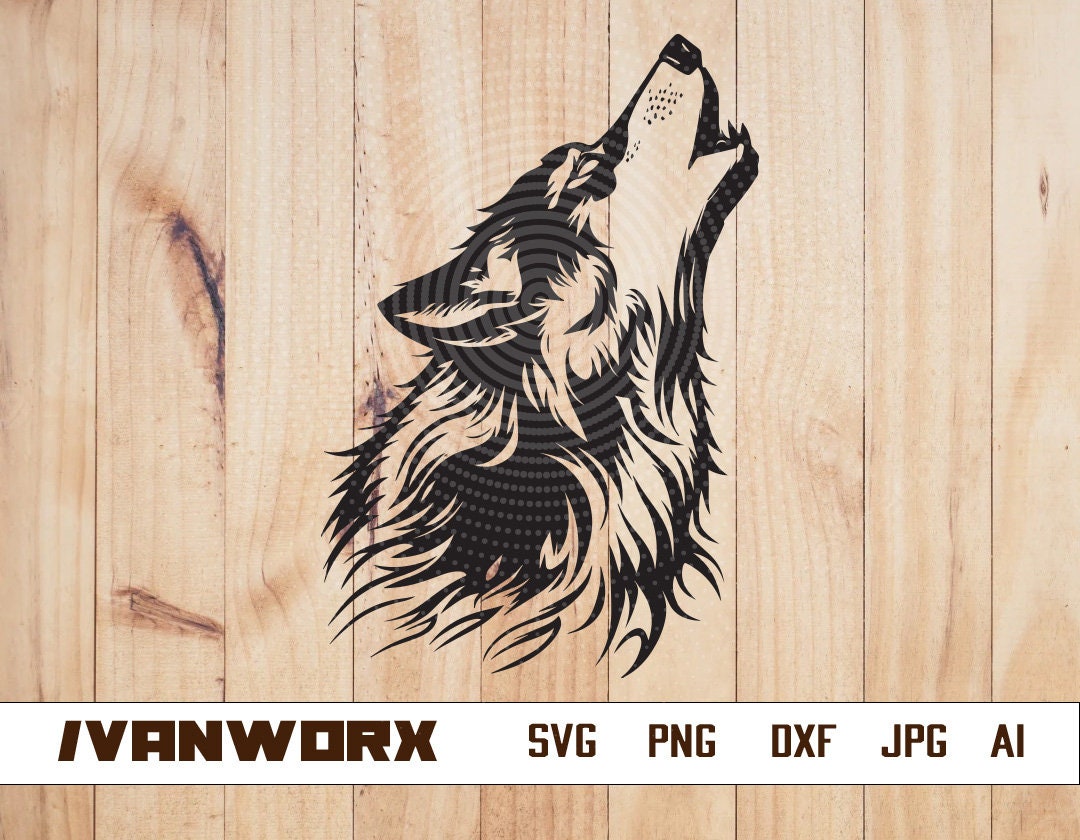 Wolf Scene Svg Wolf Clipart Howling Wolf Cut File Mountain Scene ...