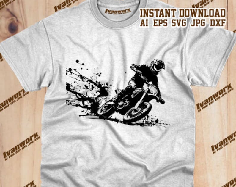 Motorcycle Racer SVG | Dirt Bike PNG | Offroad Racing Circuit Vehicle ...