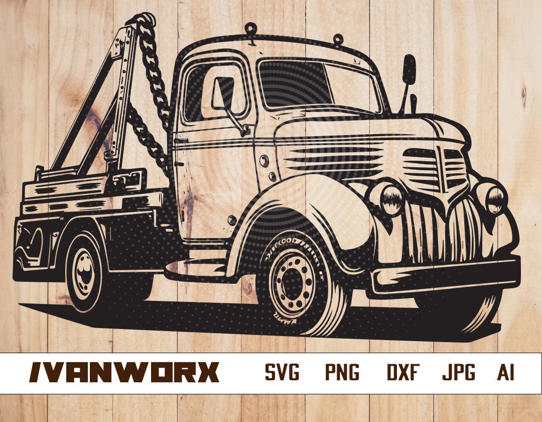Tow Truck Svg | Towing Service Clipart | Tow Trucker Dad Cut File | Tow ...