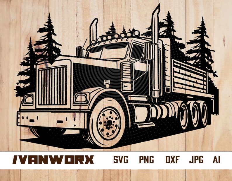Logging Truck Svg Woodman Dad Gift Idea Lumberjack Vehicle - Etsy