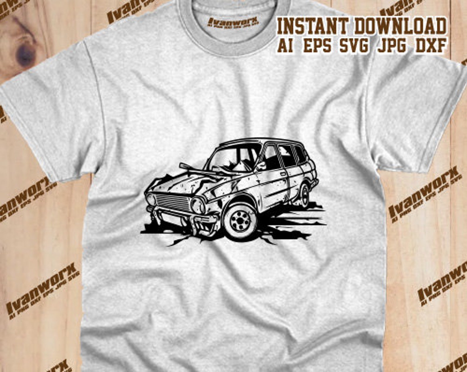 Car Wrecked Svg | Smashed Car Clipart | Car Accident Cut File | Car ...