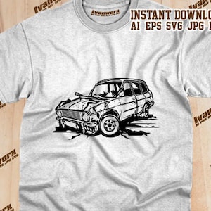 Car Wrecked Svg | Smashed Car Clipart | Car Accident Cut File | Car ...