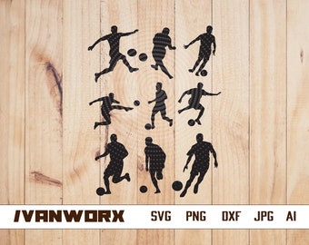 Soccer Player Svg, Dxf, Eps, Ai, Cdr Vector Files for Silhouette ...