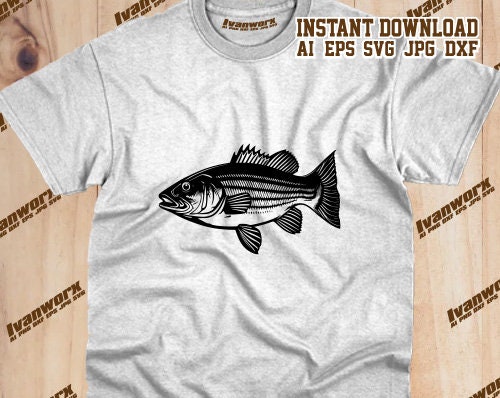 Bass Fish Svg Fishing Png Bass Fish Dxf Bass Fish - Etsy