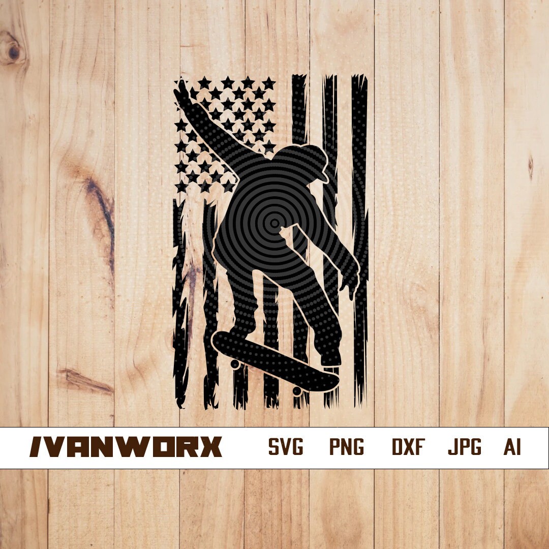 US Skater Svg Skater Clipart Skater Cut File Skater - Etsy