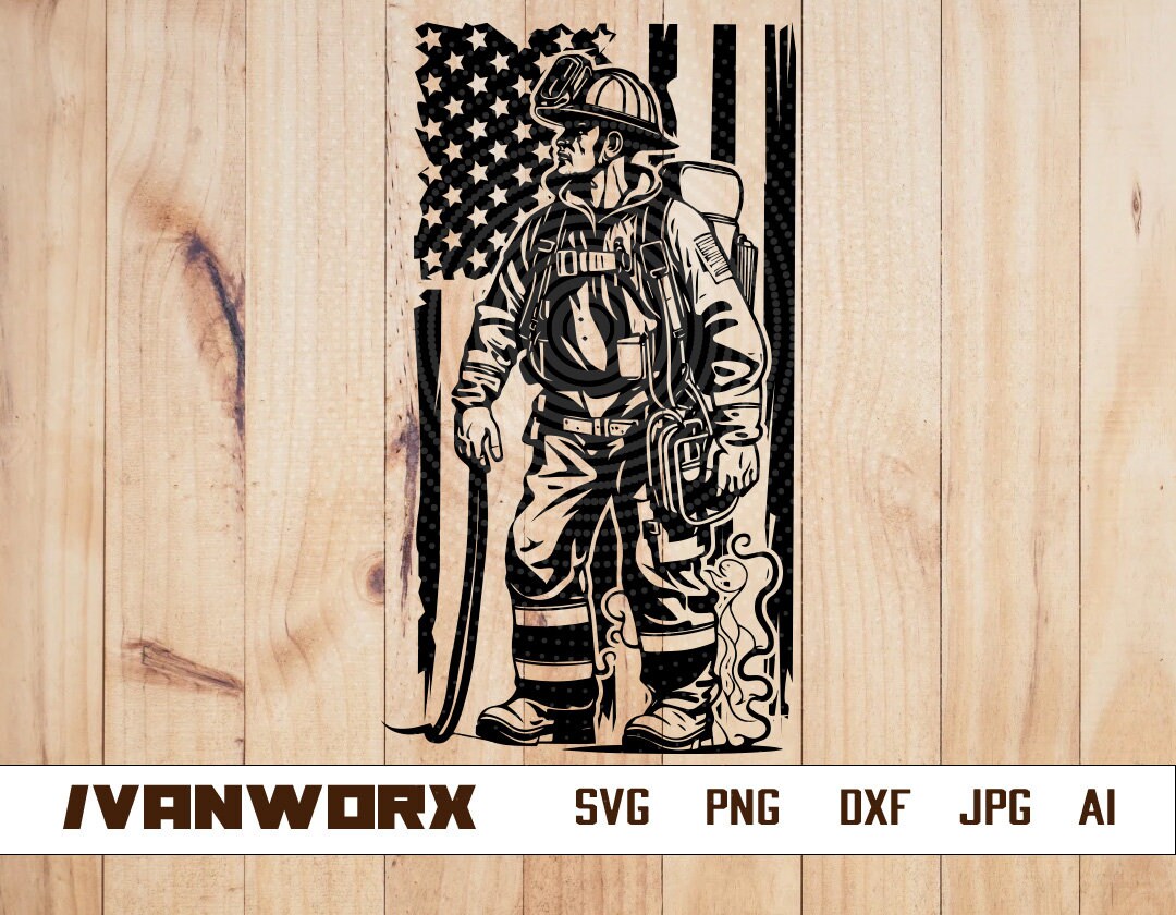 US Firefighter Svg | Fireman Svg | Firefighter Cut Files | Firefighter ...