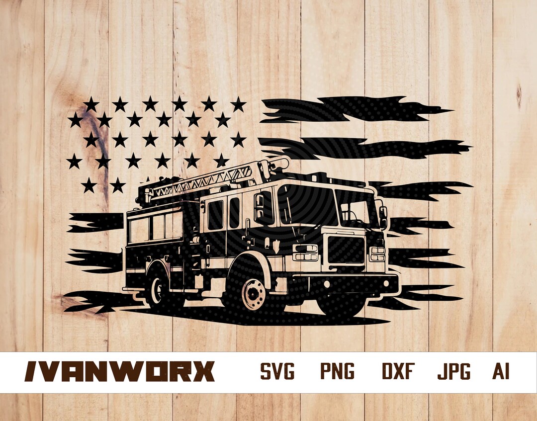 US Firetruck SVG | Fire Engine SVG | Firefighter Svg | Fire Fighting ...