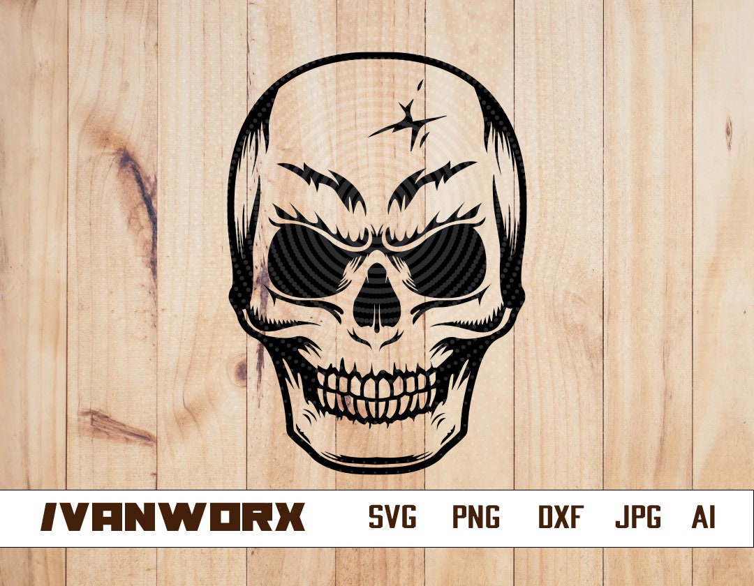 Skull Svg File Skeleton Head Stencil Skull Clipart Skull Illustration ...
