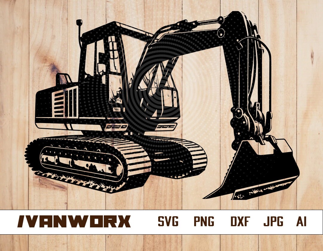 Excavator Svg | Excavator Clipart | Excavator Cutfile | Excavator Png ...
