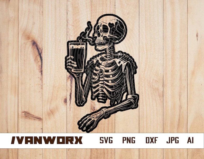 Skeleton Drinking Beer SVG | Beer Svg | Party Alcoholic Drink Png ...