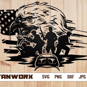US Patriotic Eagle Soldier Svg | Military Eagle Svg | American Eagle ...