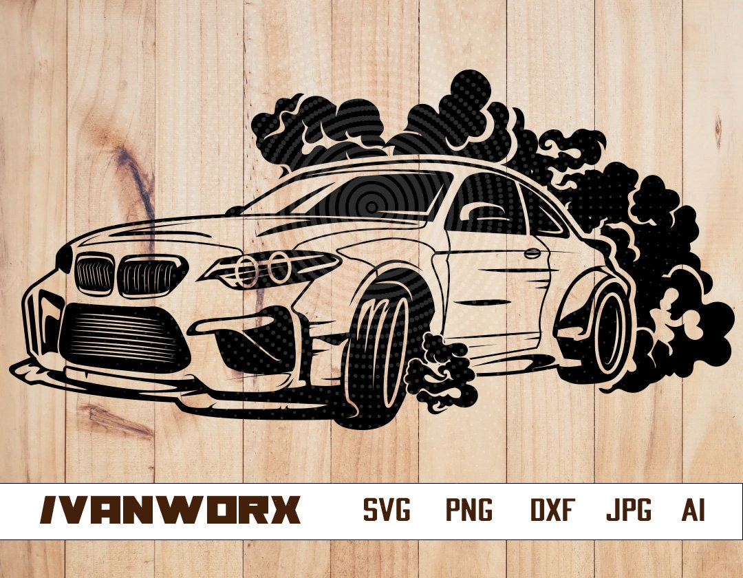 Drift Car Svg | Sports Car Svg | Car Png | Lowered Car Svg | Drifting T ...