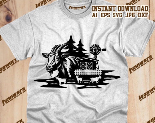 Goat Scene Svg Goat Clipart Farm Goat Svg Goat Scene Png Goat Cutfile ...