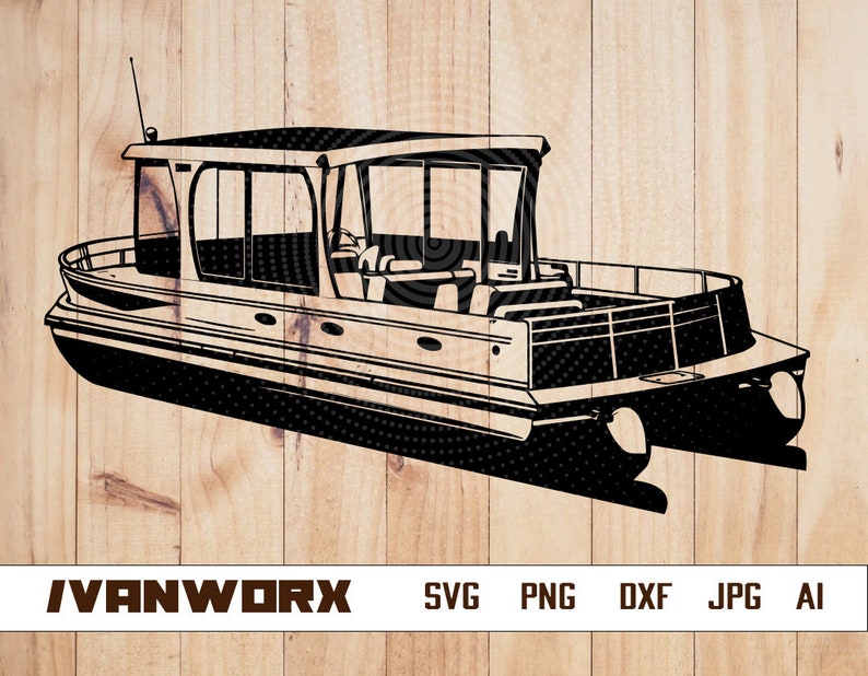 Pontoon Boat SVG Pontoon Boat Outline SVG Pontoon Boat Clipart Pontoon ...