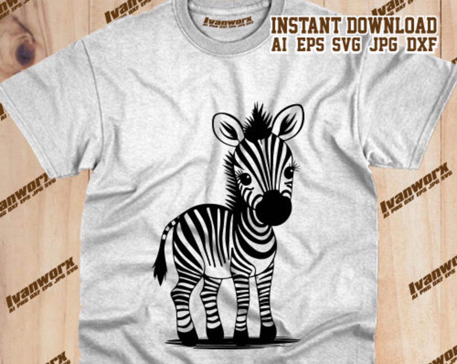 Cute Baby Zebra Svg | Baby Animal Clipart | Jungle Cut File | Zoo ...