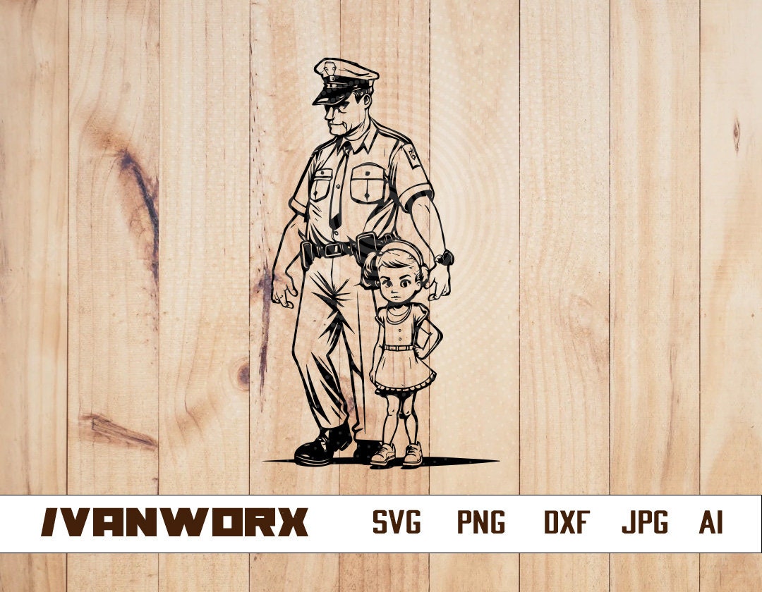 Police Dad and Daughter Svg | Cop Clipart | Father and Daughter Cutfile ...