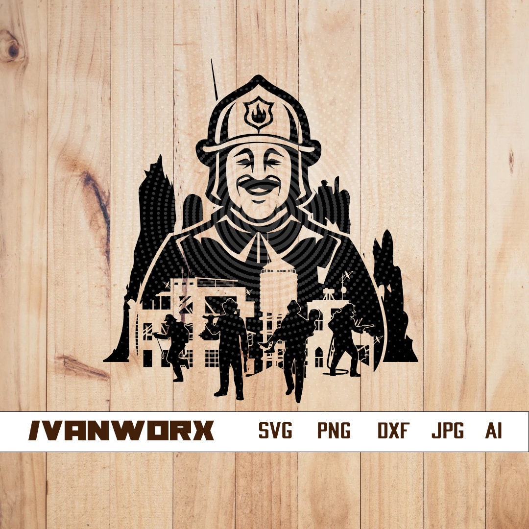 Firefighter SVG Firefighting Scene Svg Fireman Svg Firefighter Svg ...