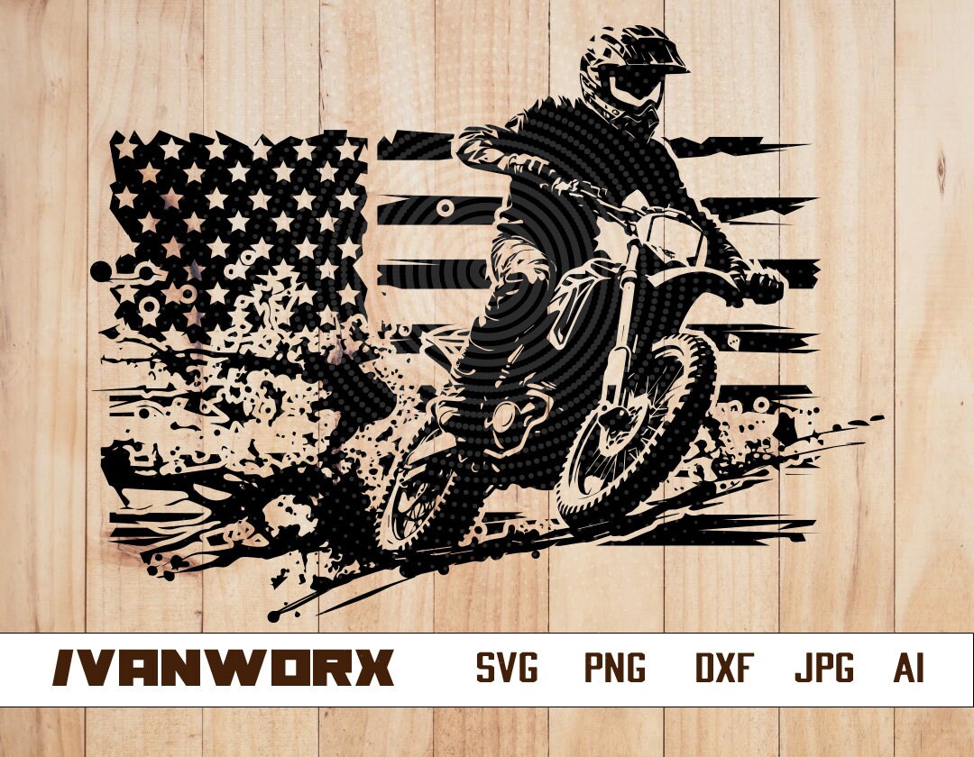 US Motorcycle Racer SVG | Dirt Bike PNG | Offroad Racing Circuit ...