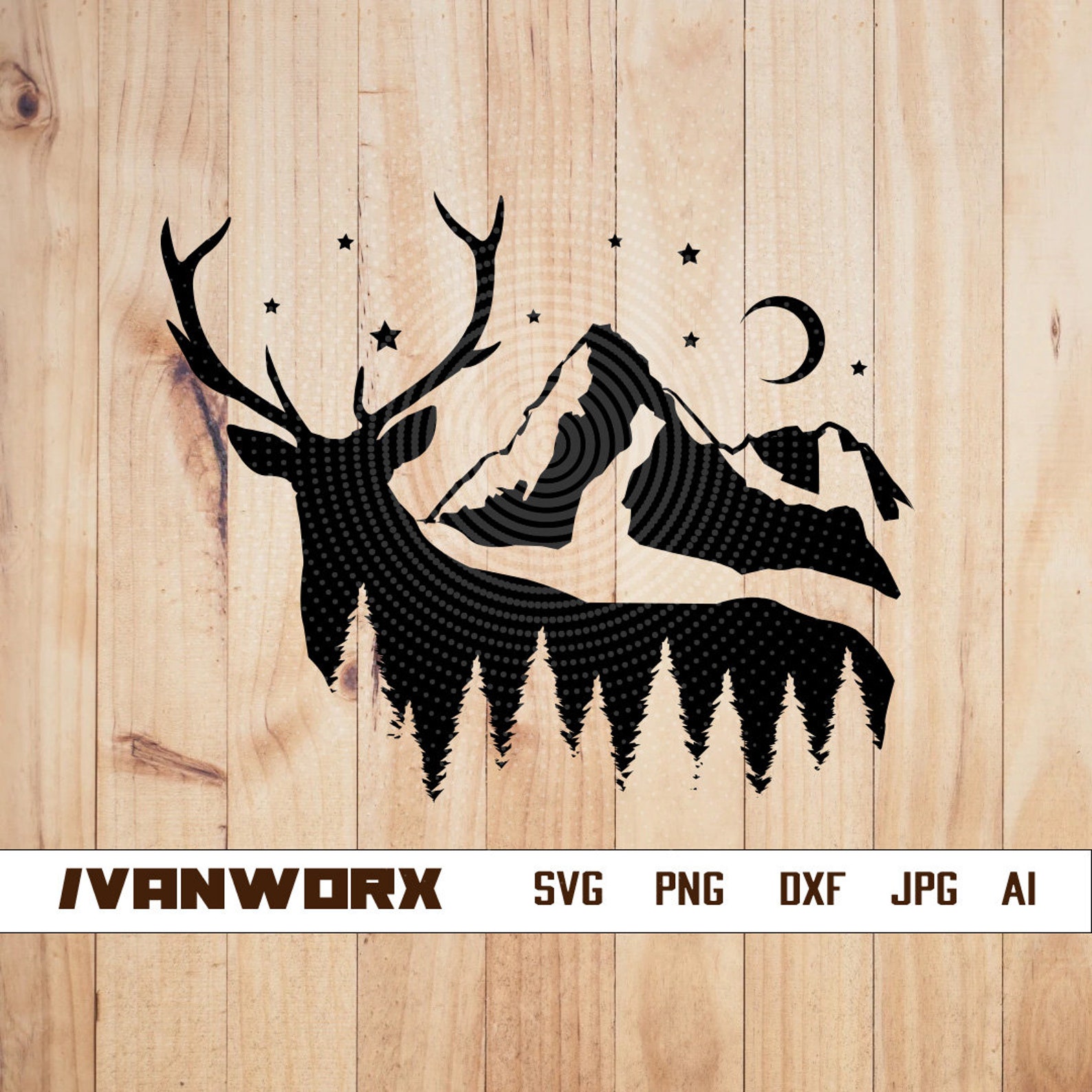 Deer Scene Svg Deer Scene Png Deer Scene Cut File Deer - Etsy