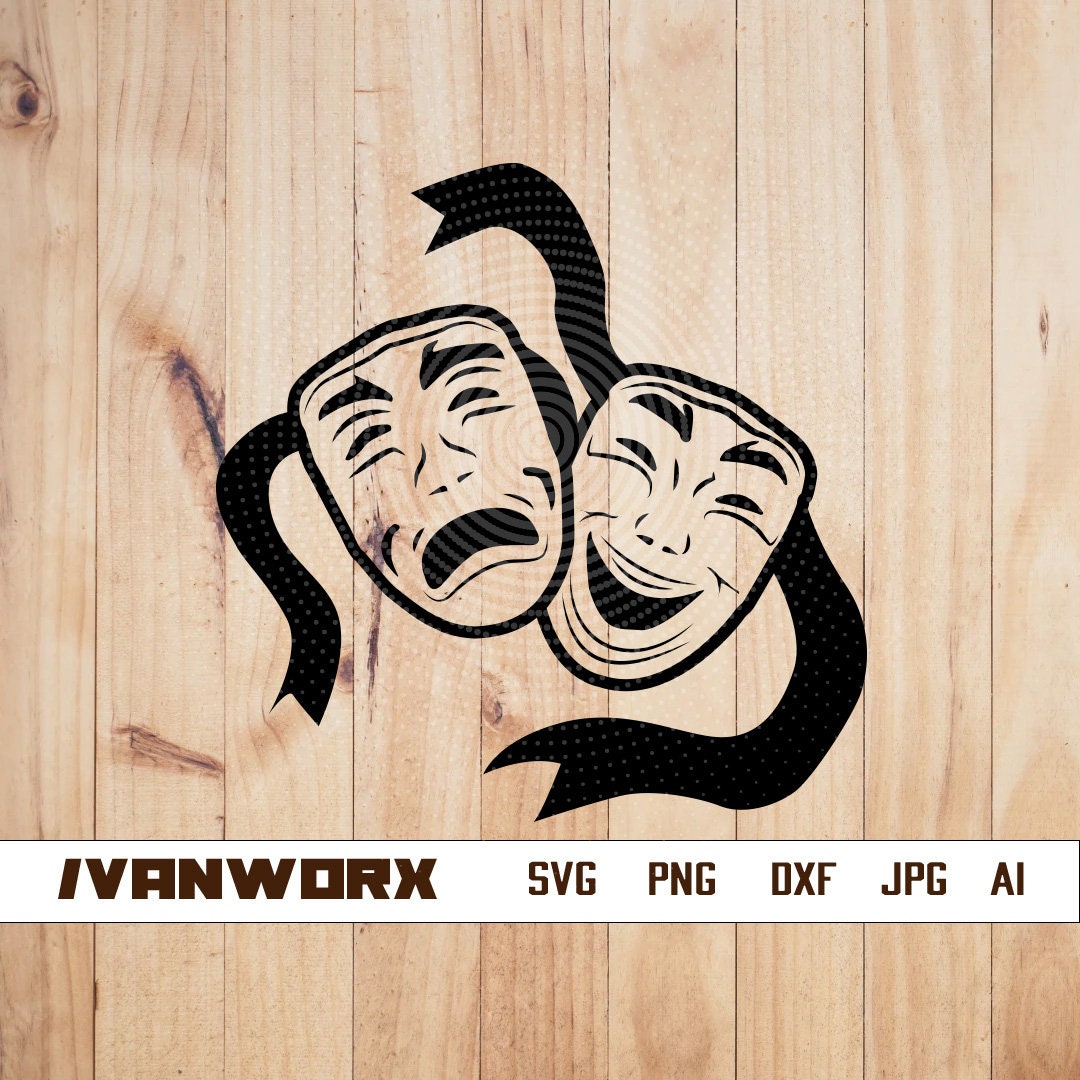 Theatre Mask Svg | Theatre Mask Png | Theatre Mask Cut File | Theatre ...