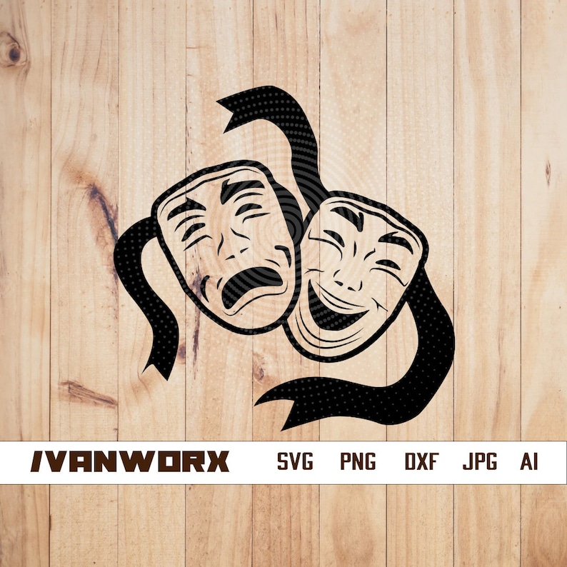 Theatre Mask Svg Theatre Mask Png Theatre Mask Cut File Theatre Mask ...