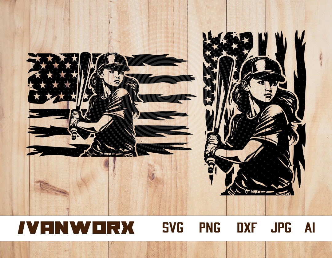 US Softball Player Svg Softball Clipart Softball Cut File Softball Png ...