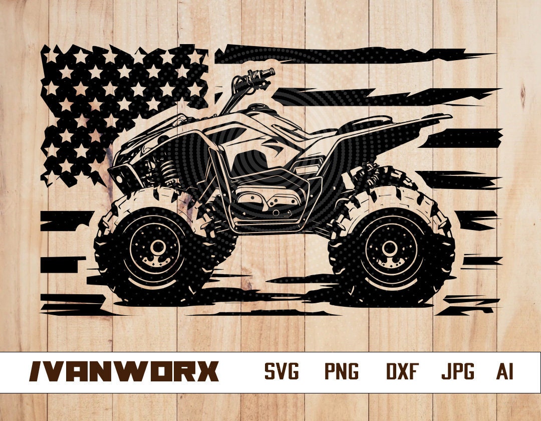 US Quad Riding Svg | American Quad Bike Svg | USA ATV Shirt Decal Vinyl ...
