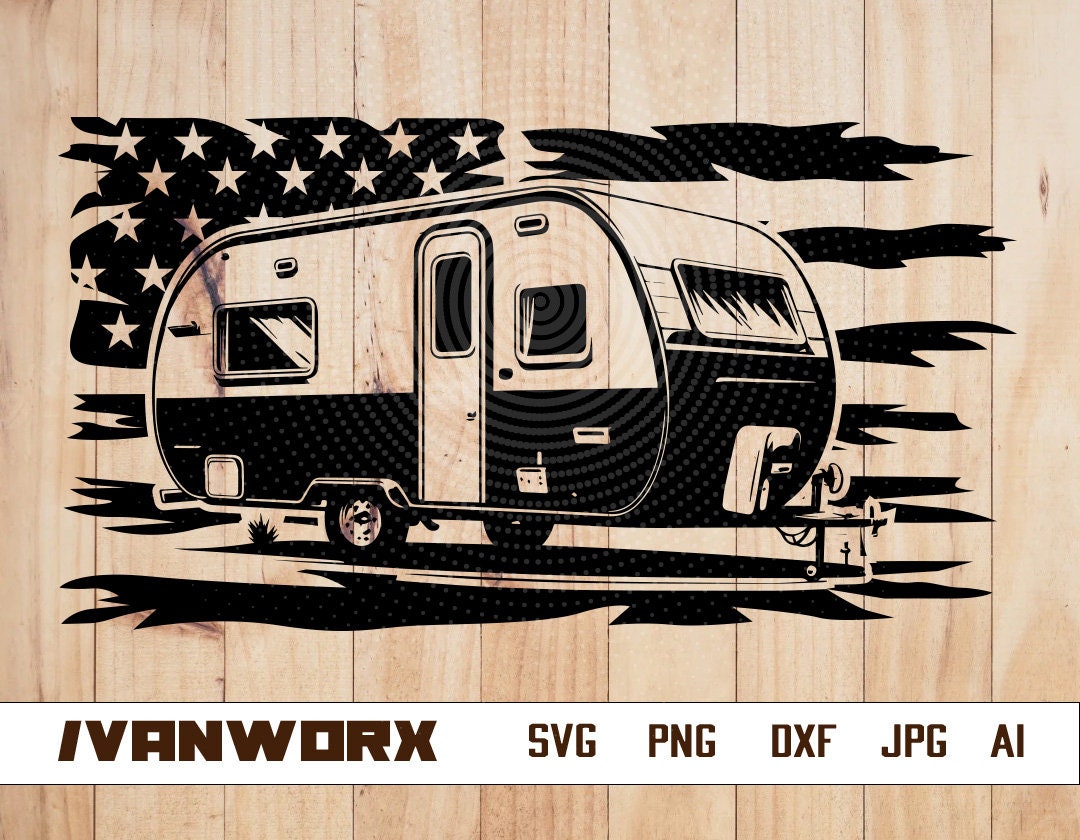 US Camper Svg | Trailer SVG | Camp Vehicle Svg | Camping Trailer Png ...