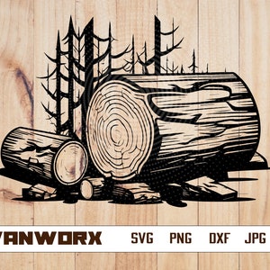 Wood Log SVG Cut Files | Wood Log Silhouette | Wood Svg | Tree Log Svg ...