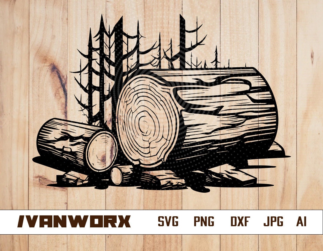 Wood Log SVG Cut Files Wood Log Silhouette Wood Svg Tree Log Svg Tree ...
