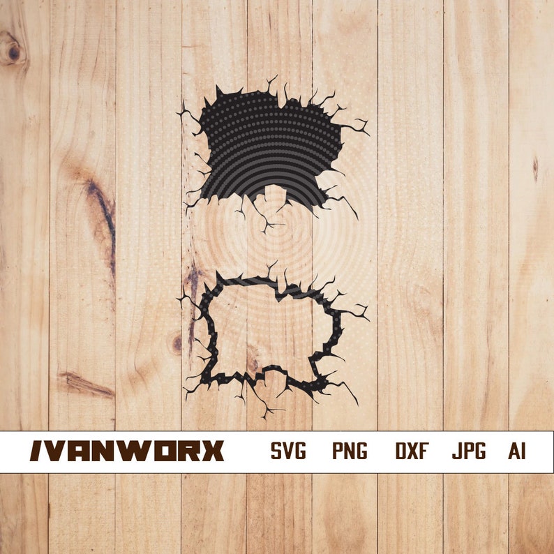 Wall Crack Svg | Wall Crack Png | Wall Crack T-shirt Design | Wall ...