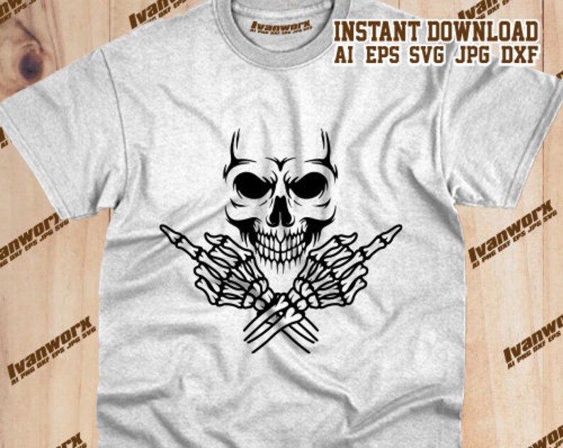 Skull Middle Finger Svg Skull Png Skull Head SVG Skull Clipart Skull ...