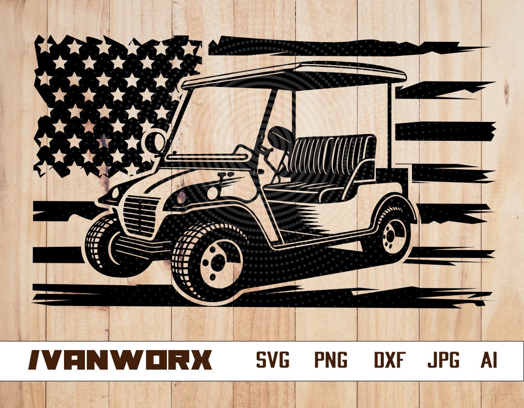 US Golf Cart SVG File Golf Svg File Golf Cart Clipart Golf Cart Svg ...
