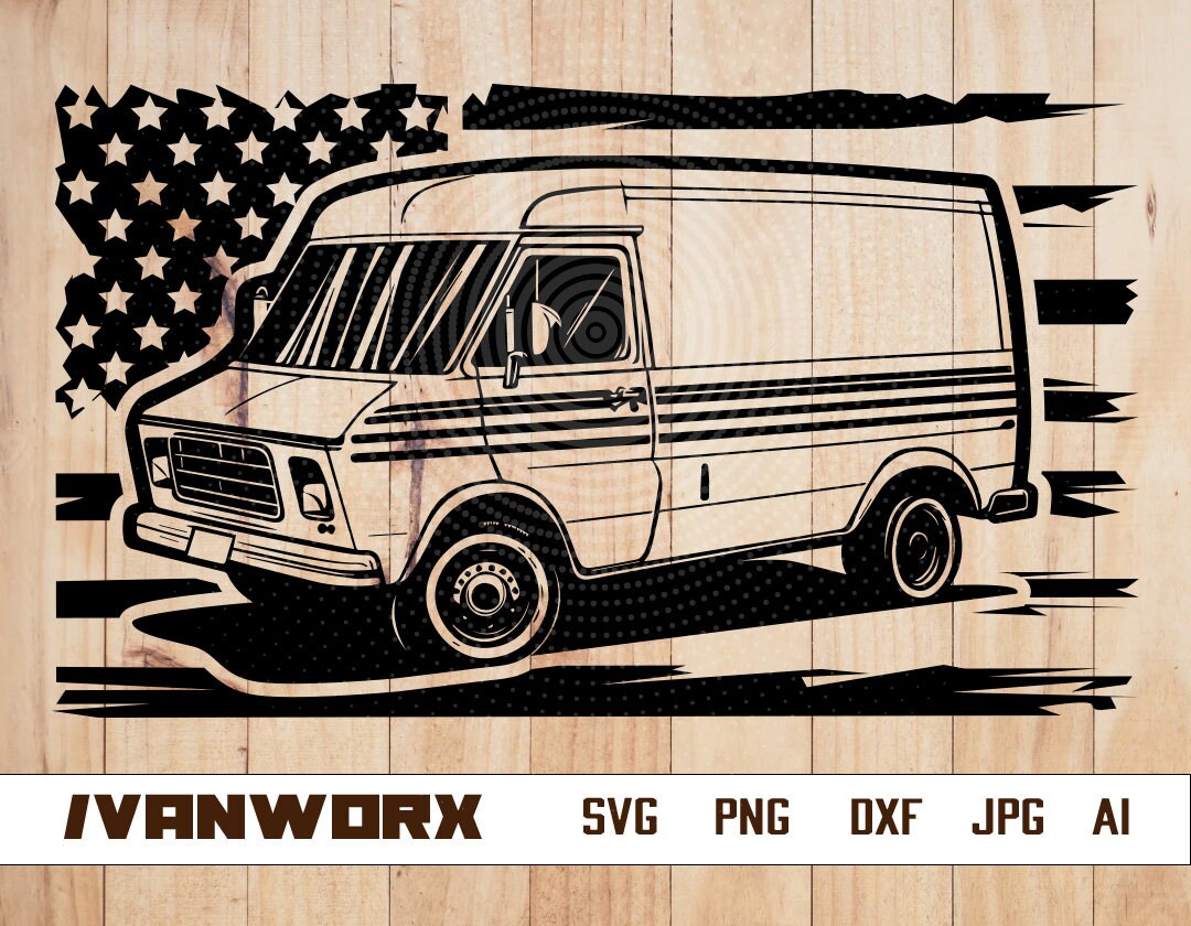 US Cargo Delivery Van SVG | Delivery Van Truck Svg | Moving Vehicle SVG ...