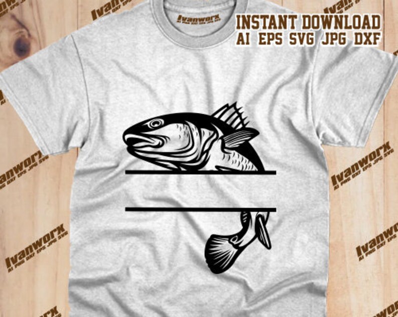 Red Drum Fish Svg | River Fishing Clipart | Fresh Water Stencil | Red ...