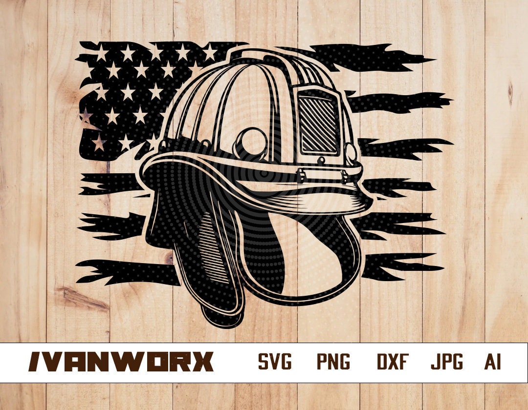 US Firefighter Helmet Svg Fireman Helmet Clipart Protective Gear Cut ...