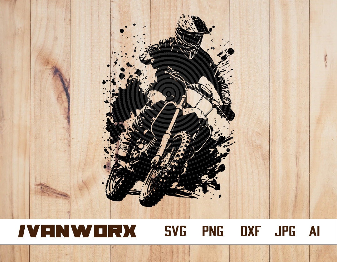 Motocross Svg off Road Motorcycle Racing Clipart Dirt Bike Cut File ...
