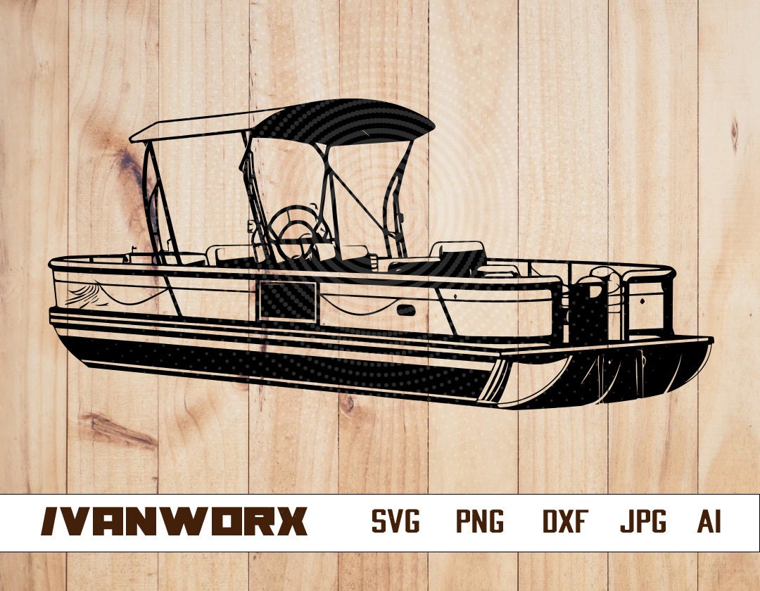 Pontoon Clipart Svg File || Pontoon Boat Svg || Pontoon Svg || Pontoon ...