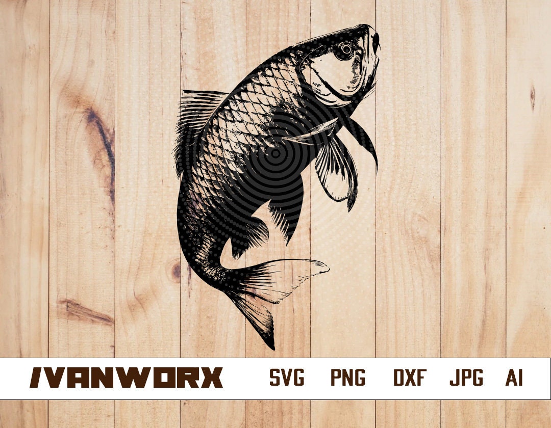 Carp Fish Clipart || Carp Fish Svg || Carp Svg || Carp Fishing Svg ...