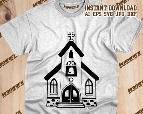 Church SVG Church Clip Art Church Png Church Cut File Church T-shirt ...