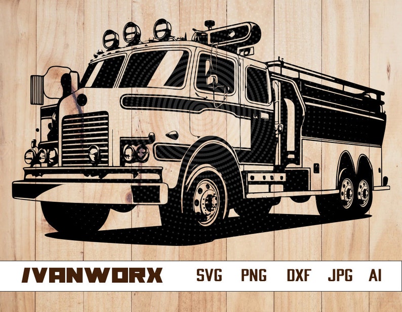 Fire Truck SVG Fire Engine SVG Firefighter Decal Graphics Sticker Wall ...