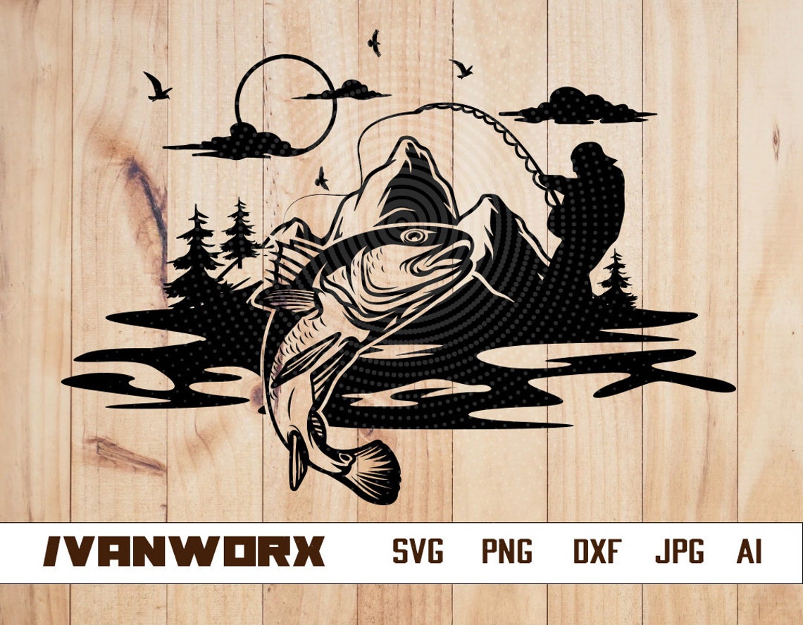 Red Drum Fish Svg | River Fishing Clipart | Fresh Water Stencil | Red ...