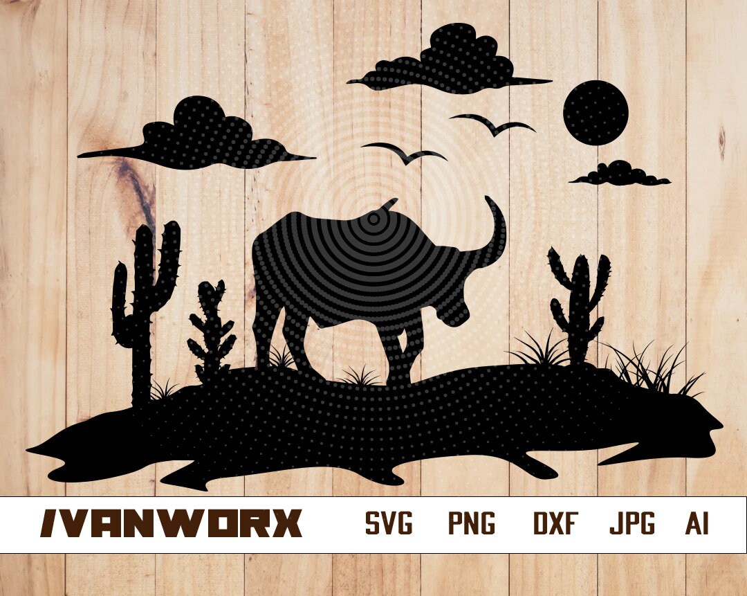 Desert Scene Svg | Desert Scene Clipart | Desert Cut File | Desert ...
