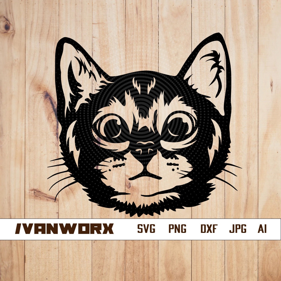 Cute Cat Face Svg | Cat Face Svg | Funny Kitty | Cat SVG | Animal Face ...