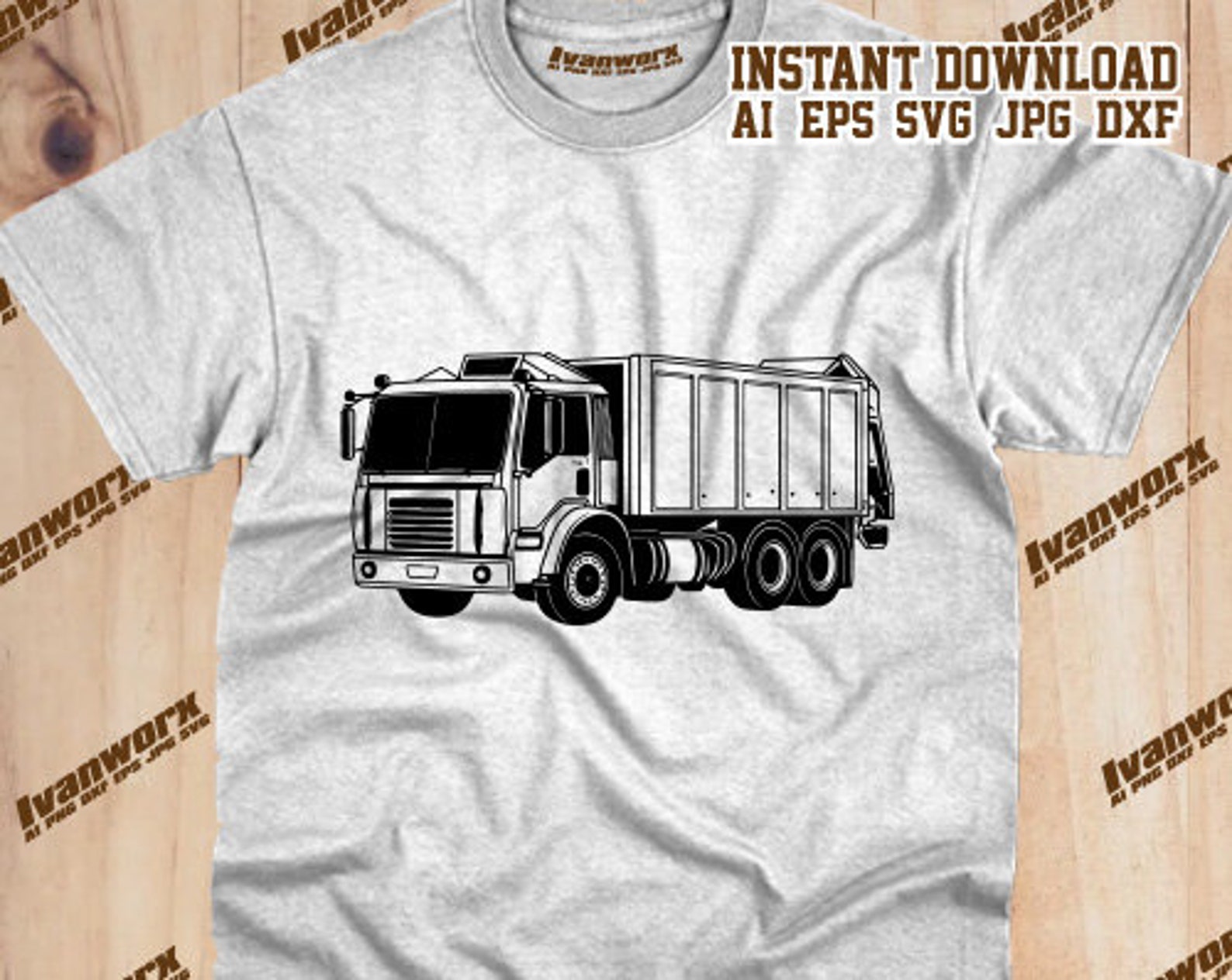 Garbage Truck SVG Trash Truck SVG Waste Disposal Vinyl Decal Graphics ...