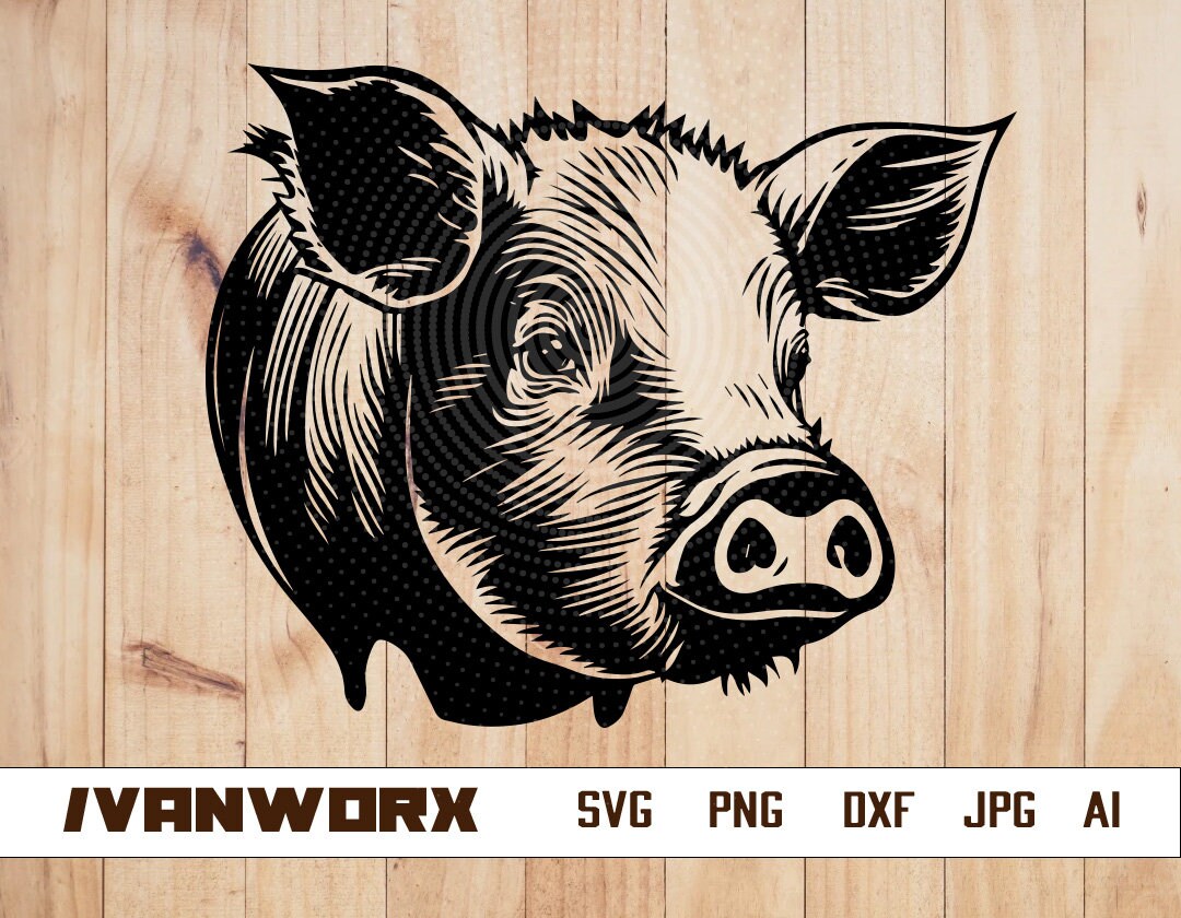 Pig Scene Svg | Cute Pig Svg | Pig Clipart | Pig Cutfile | Farm Animal ...