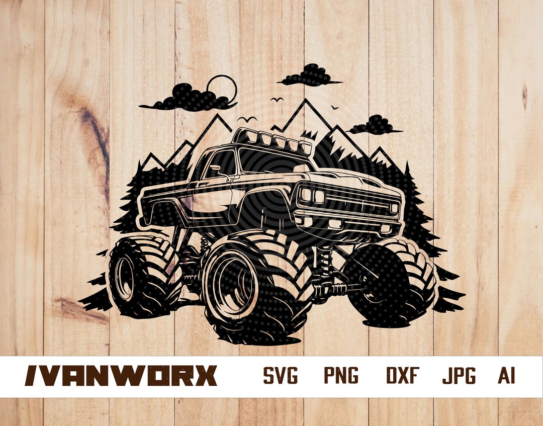 Offroad Scene Svg | Offroad Vehicle Png | Offroad Clipart Stencil ...